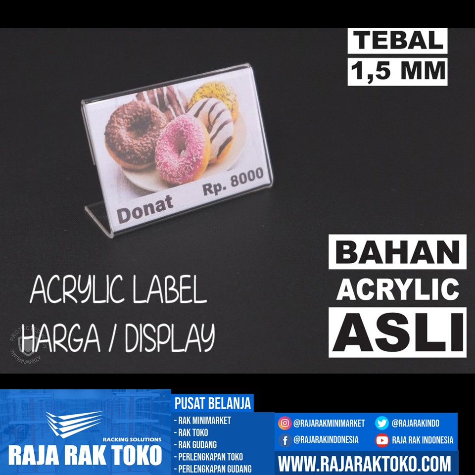 DISPLAY ACRYLIC – AKRILIK LABEL HARGA 4X6 CM