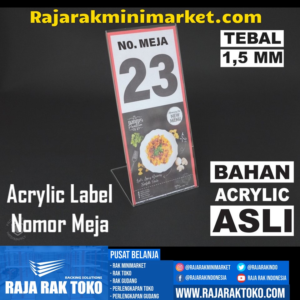 DISPLAY ACRYLIC – AKRILIK NOMOR MEJA