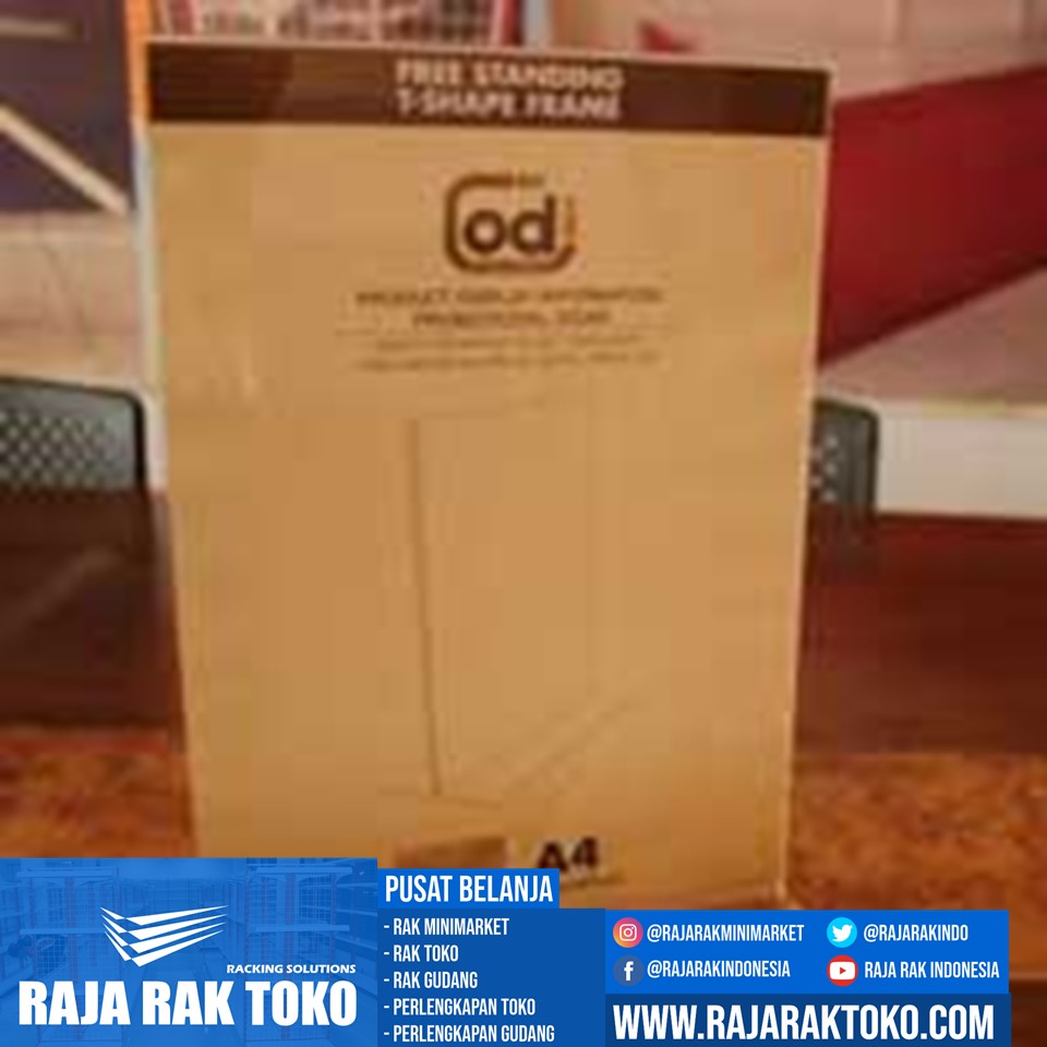 DISPLAY BROSUR ACRYLIC – FREE STANDING T-SHAPE FRAME A4 POTRET