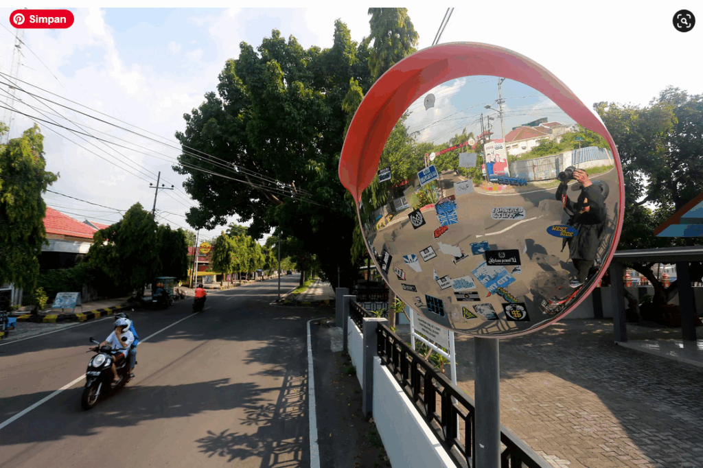 KACA CEMBUNG JALAN 45,60, 80, 100 CM | CONVEX MIRROR OUTDOOR