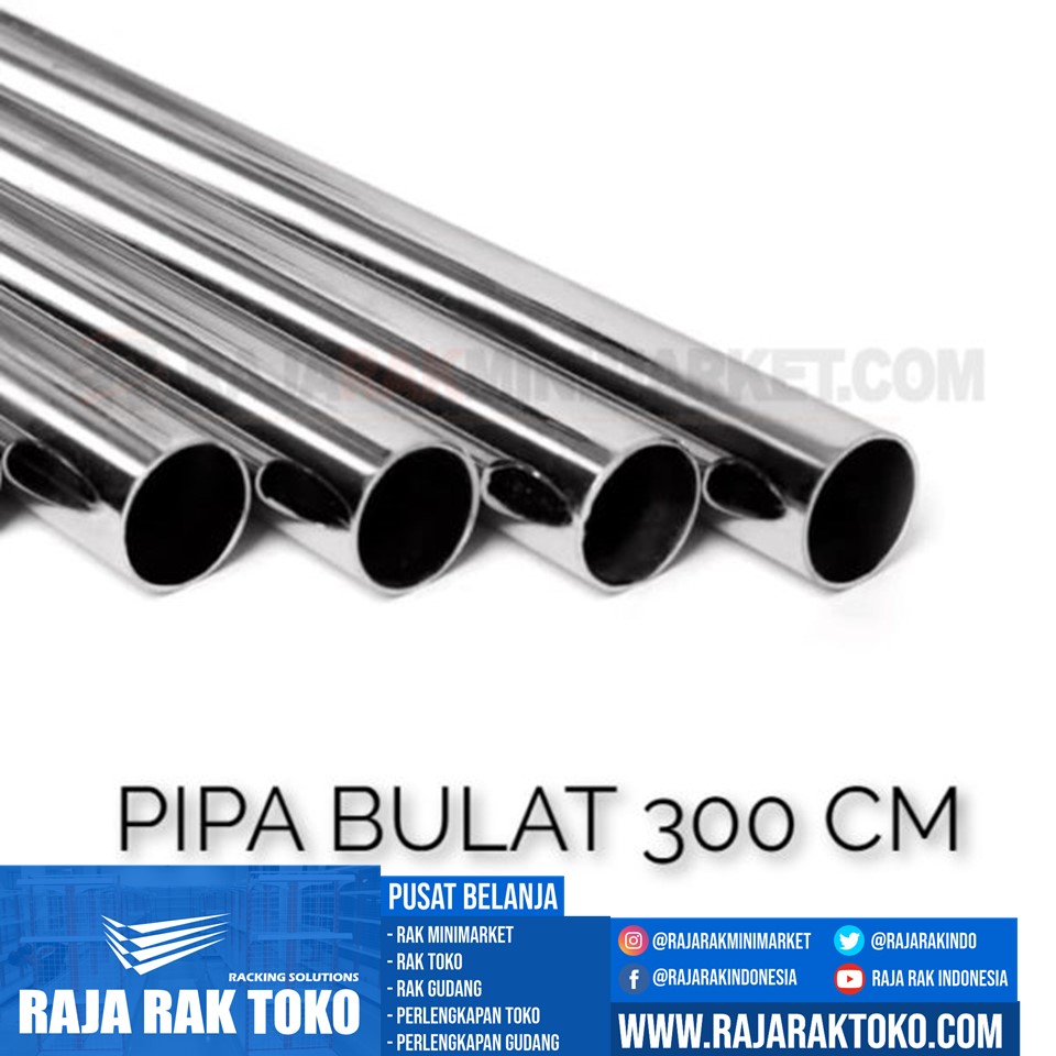 Pipa Bulat Panjang 300 cm – Pipa Bulat Panjang 3 m Warna Chrome