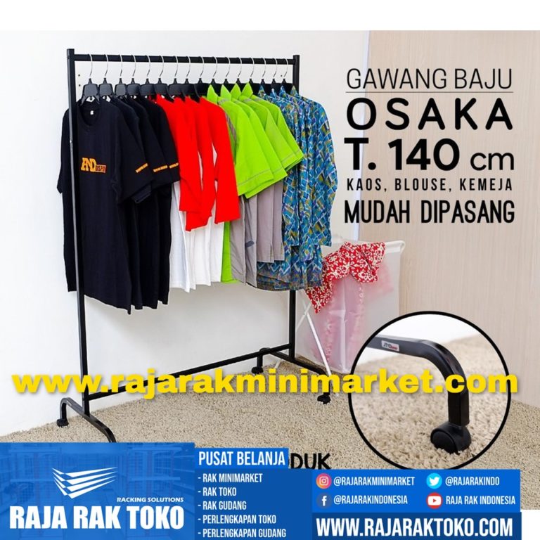 RAK GAWANG BAJU OSAKA T.140CM | Rak Display Toko Pakaian Busana Distro