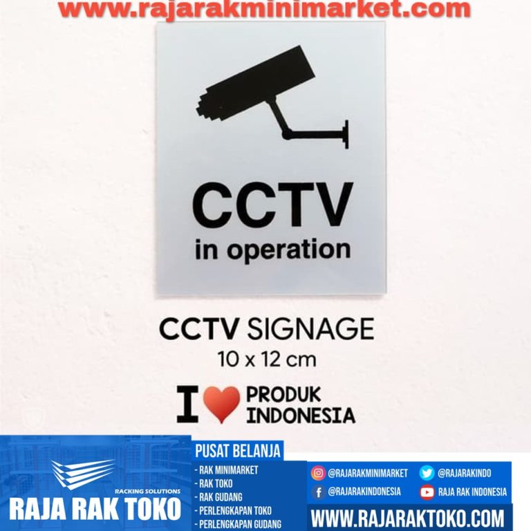 SIGNAGE / LOGO PERINGATAN CCTV IN OPERATION 10×12 CM