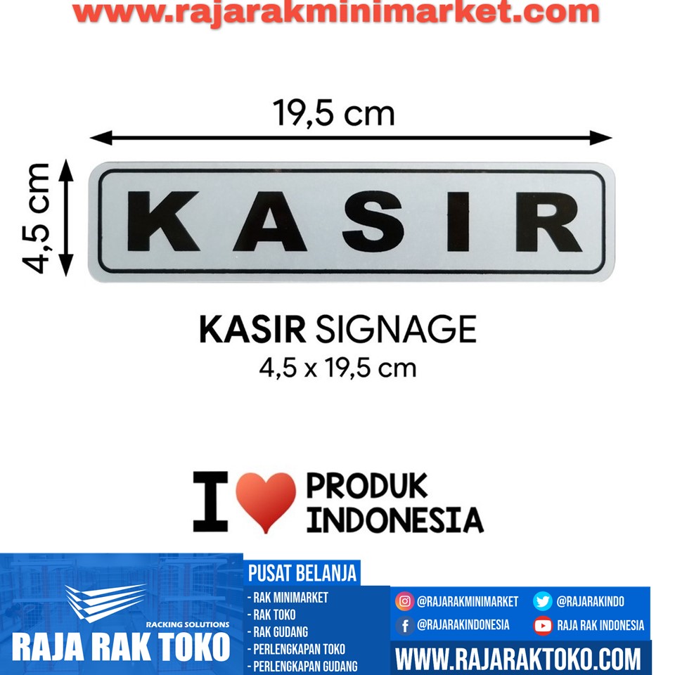 SIGNAGE / LOGO PERINGATAN KASIR 4,5×19,5 CM